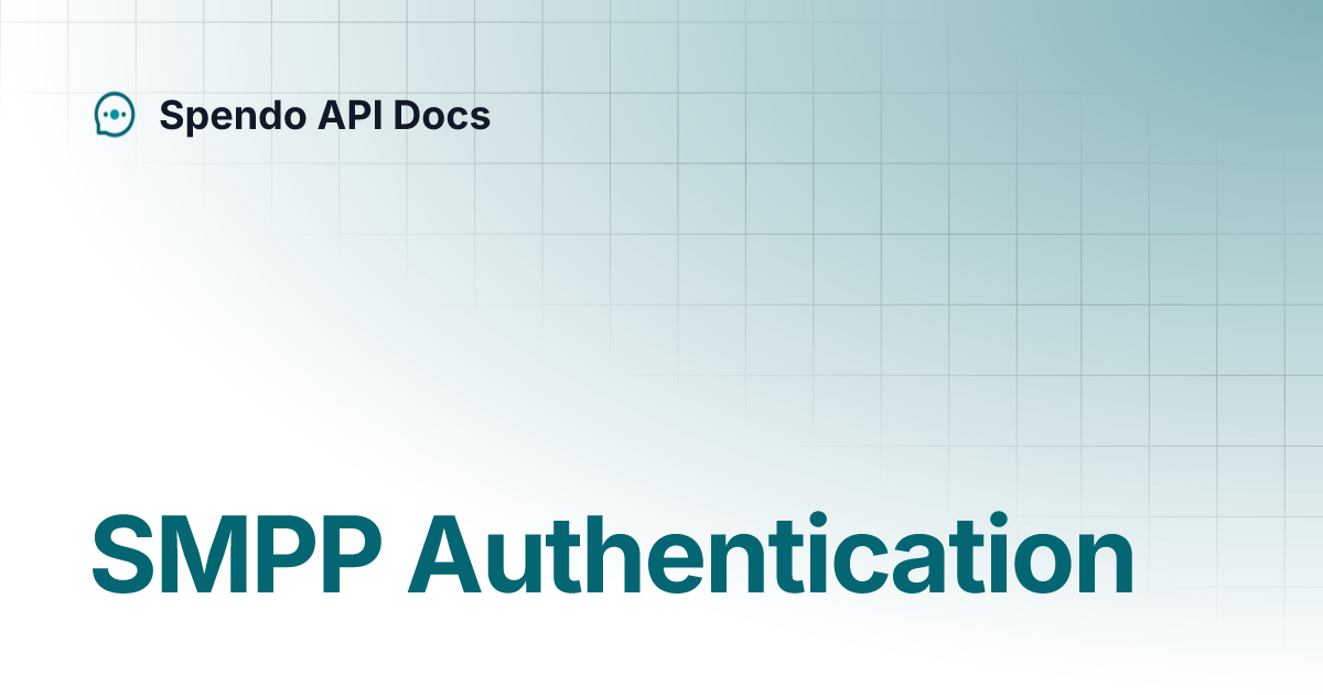 SMPP Authentication | Spendo API Docs